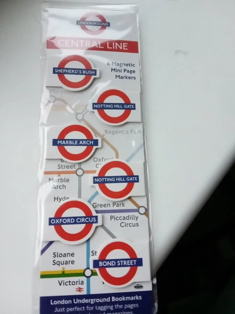 LONDON UNDERGROUND TUBE Sign Mini Magnetic Bookmarks Train Lines Page ...
