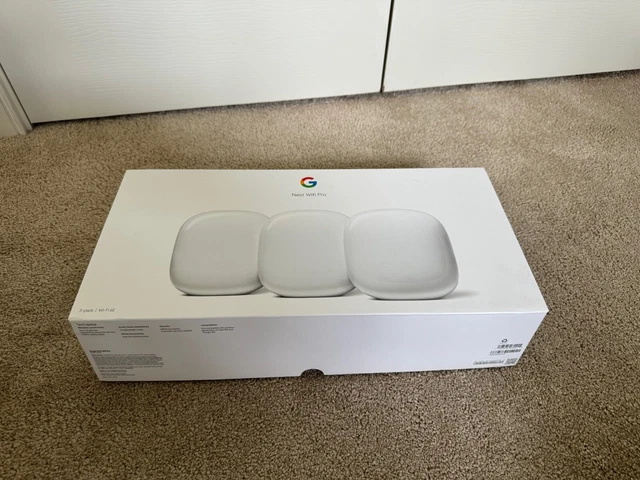 GOOGLE NEST WIFI Pro 6E 2 Port Wireless Mesh Router - Pack of 3 - Snow ...