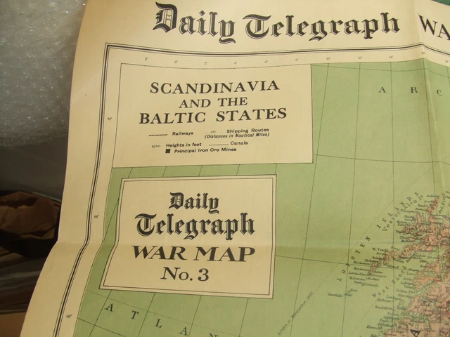 WW2 ORIGINAL DAILY Telegraph War Map Scandinavia Finland & Baltic £4.99 ...
