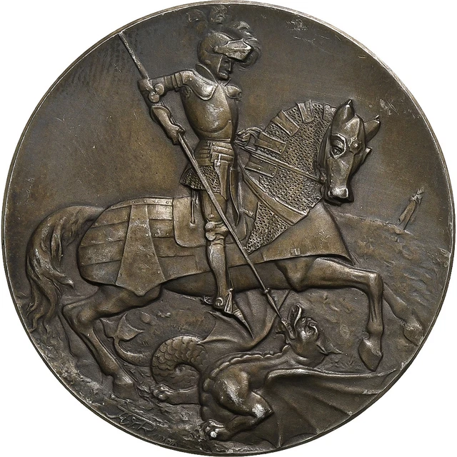 FRANCE, MÉDAILLE, SAINT Georges Terrassant le Dragon, Argent, SUP+ ...