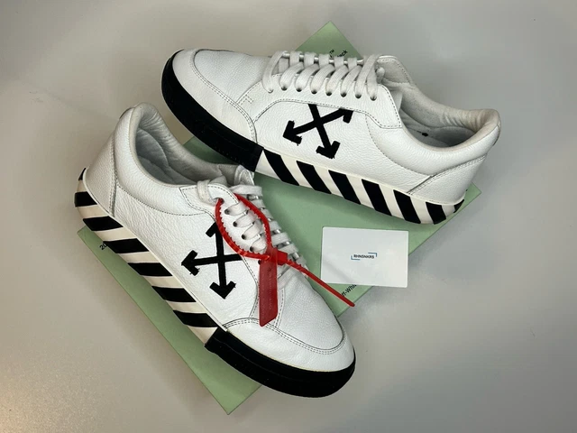 OFF-WHITE VULCANIZED LOW White/Black- UK 9 - OG ALL - AUTHENTIC £95.00 ...