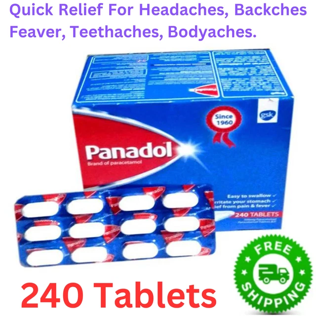 PANADOL TABLETS PARACETAMOL 500mg Pain Reliever, Quick Relief for ...