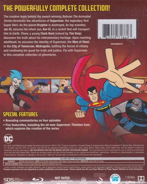 SUPERMAN THE COMPLETE ANIMATED SERIES ANNIVERSARY BLURAY BOX SET with ...
