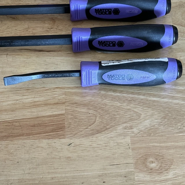 MATCO TOOLS PRY Bar Set 4pc Curved Tip Purple 8, 12, 17, 25" PBSP4C NEW ...