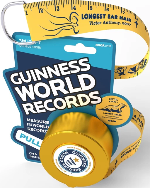 GUINNESS WORLD RECORDS 2026 Kids Tape Measure Funny Measuring Tape Fun ...
