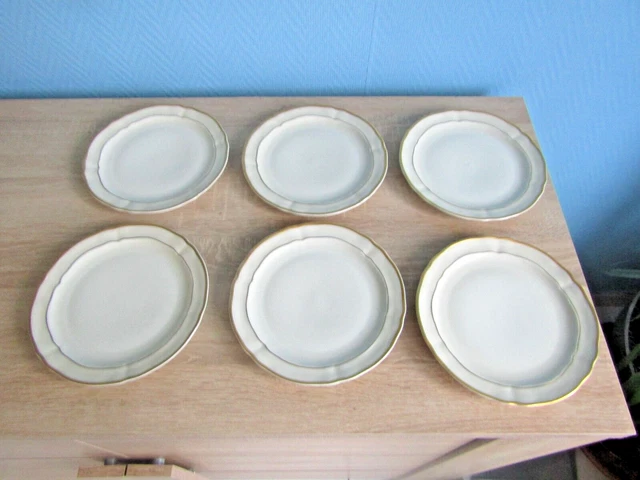 6 ASSIETTES DESSERT en porcelaine de limoges modèle louis XV par ...