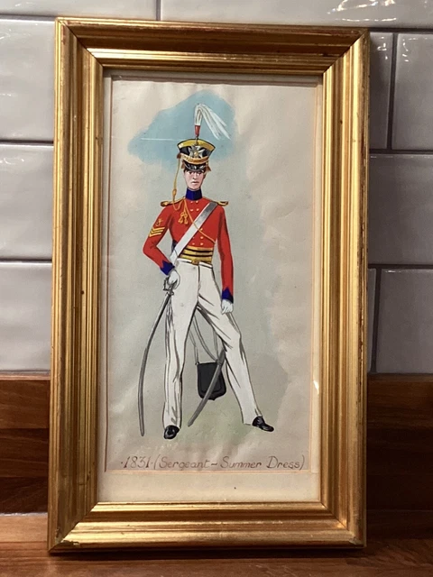 EARLY 19TH CENTURY Watercolour painting British Army Officer Circa 1831 ...