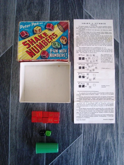 VINTAGE 1950'S PETER Pan Shake Words Dice/Letter Game £4.00 - PicClick UK