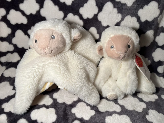 KEEL TOYS KEELECO Baby Lullaby Lamb Soft Toy 14cm & Comforter Blankie ...
