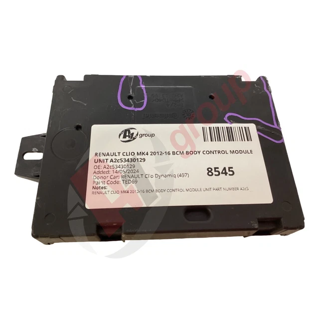 RENAULT CLIO MK4 2012-16 BCM BODY CONTROL MODULE UNIT A2c53430129 ...