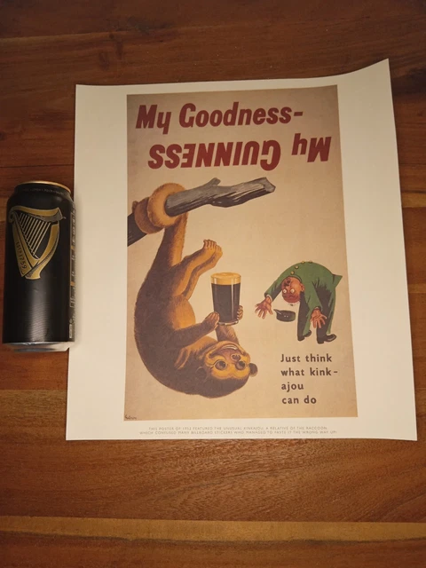 GUINNESS VINTAGE ADVERTISING poster Advert Gilroy My goodness Zoo Rare ...