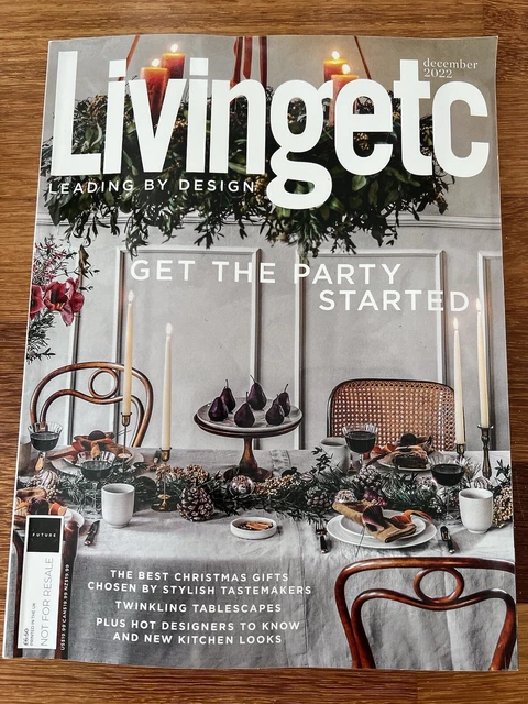 LIVING ETC MAGAZINE December 2022 Issue. £5.50 - PicClick UK