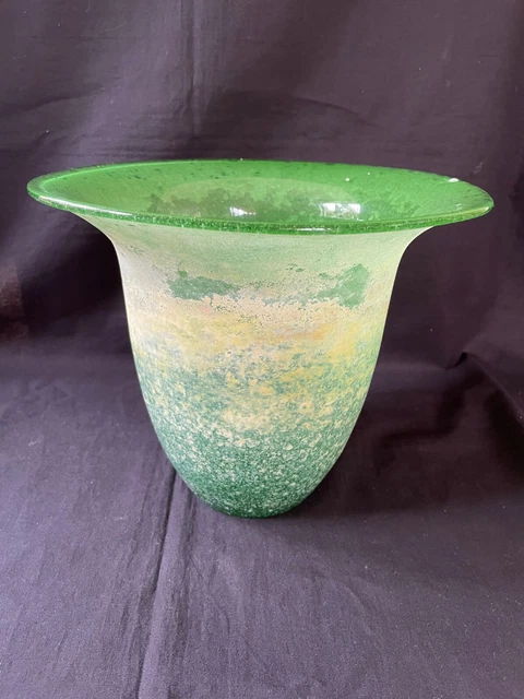 LARGE MURANO SCAVO Art Glass Amphora Vase Green. Pontil Mark EUR 330,99 ...
