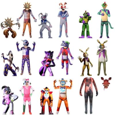 FNAF KID'S SUNDROP Moondrop BOSS Security Breach Game Jumpsuit Cosplay ...