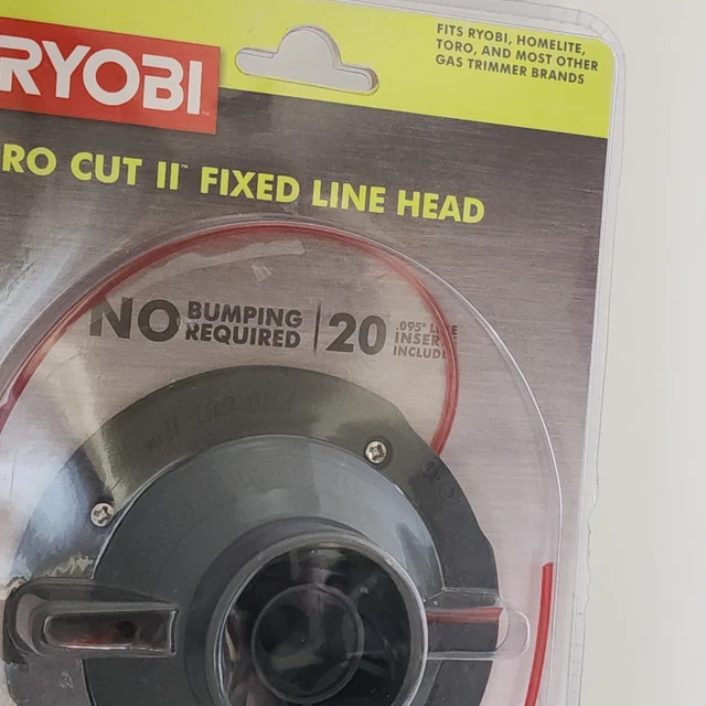 NEW RYOBI PRO Cut II Fixed Line Head for Trimmer 20 pcs of 0.095" Line ...