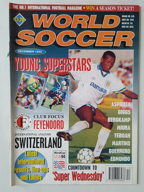 WORLD SOCCER MAGAZINE December 1993 Cover Feyenoord Club Focus EUR 5,73 ...