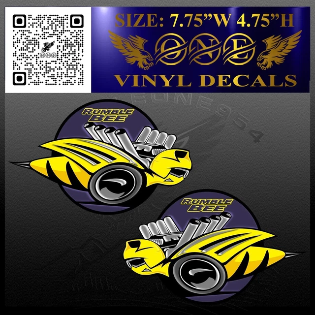 PAIR RUMBLE BEE Decals Sticker Super Bee #10 $24.52 - PicClick CA