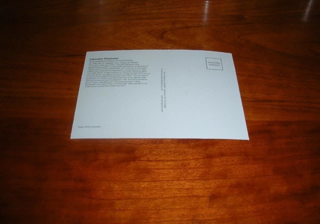 JEHOVAH'S WITNESSES PURPLE Triangle Postcard Camp Watchtower Research ...