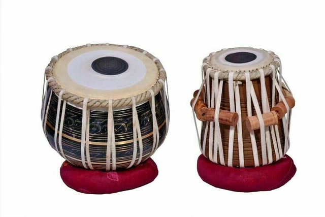 BLACK POLISH BRASS Tabla Set Sheesham Wood Dayan Musical Instrument ...