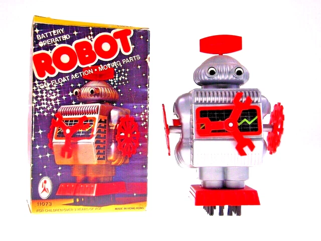 GSR &&GO-FLOAT ACTION ROBOT"" HONG KONG 14cm, BO NOT OK, LIKE NEW/NEW ...