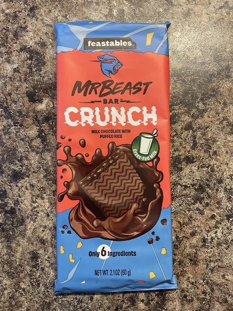 MR BEAST FEASTABLES CRUNCH Milk Chocolate Puffed Rice Chocolate Bar 2. ...