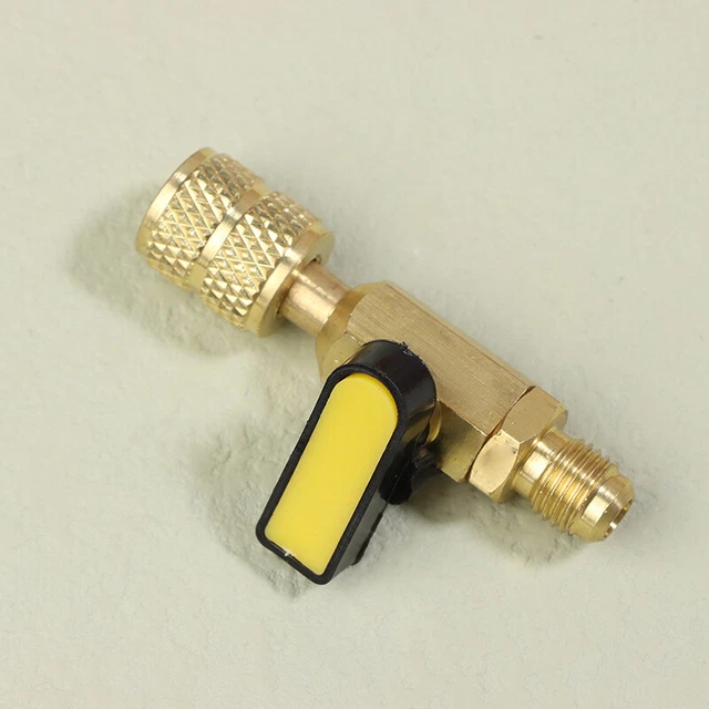 AIR CONDITIONING REFRIGERANT Ball Valve 1/4" SAE Straight Shut-Off ...