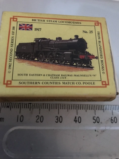 BRITISH STEAM LOCOMOTIVE Match Box No 25 Maunsell’s N Southern Counties ...