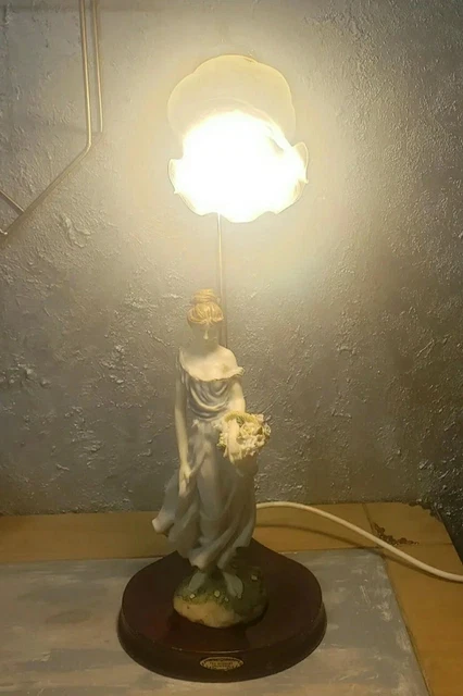 VINTAGE THE ACADEMY Collection Table Lamp - Resin Figurine, Woman with ...