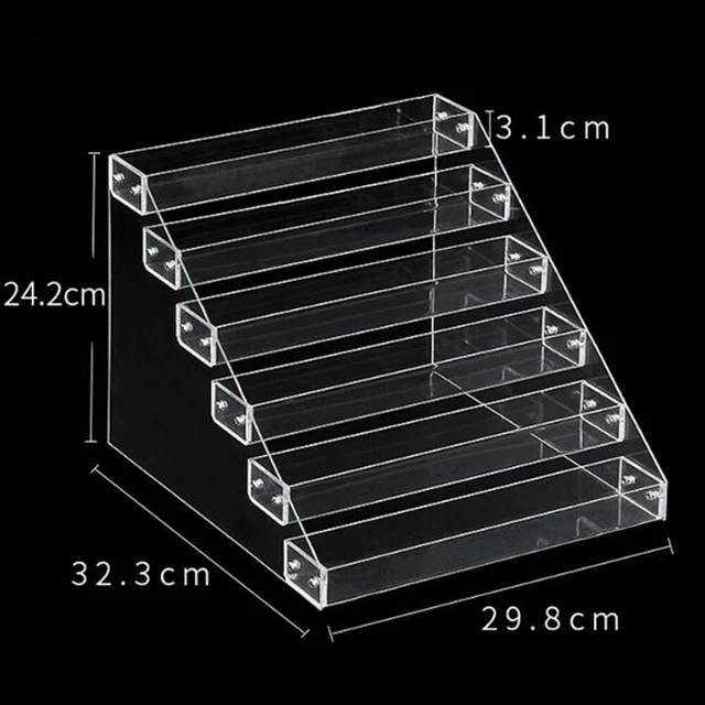 6-TIER CLEAR ACRYLIC Rack Perfume Makeup Ladder Display Stand Risers ...