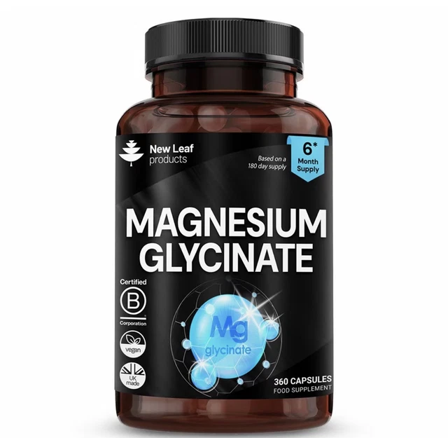 MAGNESIUM GLYCINATE CAPSULES High Strength 1040mg Fatigue Bone Health ...