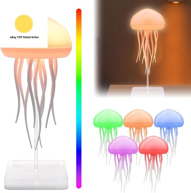 JELLYFISH LAMP, LED Fantasy Jellyfish Light, RGB Gradient Voice Control ...