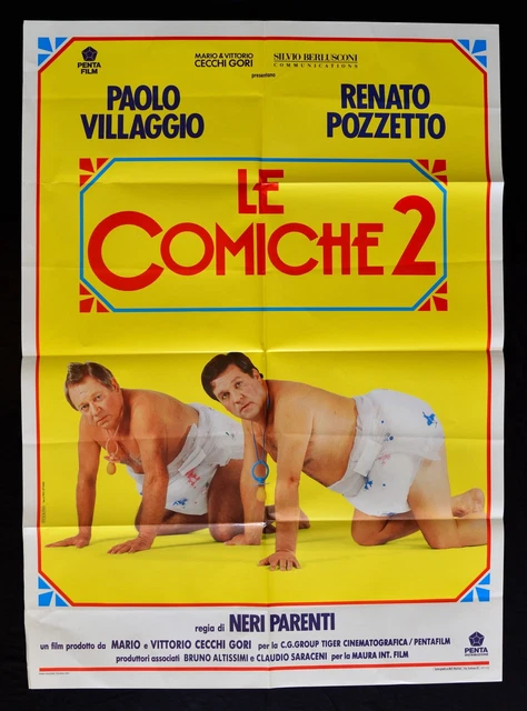 MANIFESTO LE COMICHE 2 renato pozzetto paolo villaggio neri parenti ...