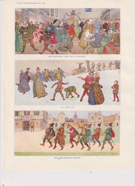 1926 TWO PUNCH Cartoons How Ancestors Took their Pleasures - and Today ...