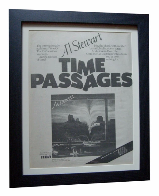 AL STEWART+TIME PASSAGES+POSTER AD+RARE+ORIGINAL 1978+FRAMED+EXPRESS ...