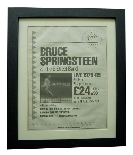 BRUCE SPRINGSTEEN+LIVE 1975-85+POSTER+AD+ORIGINAL 1986+FRAMED+FAST ...