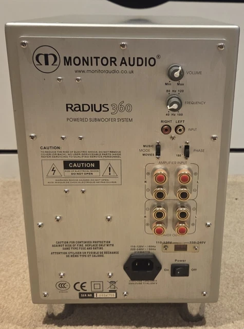 MONITOR AUDIO RADIUS 360 - AMAZING BASS FROM COMPACT SUBWOOFER £177.50 ...