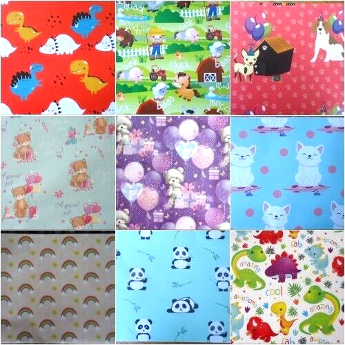 BABY CHILDREN WRAPPING PAPER - boy girl CUTE GIFT WRAP BIRTHDAY - FAST ...