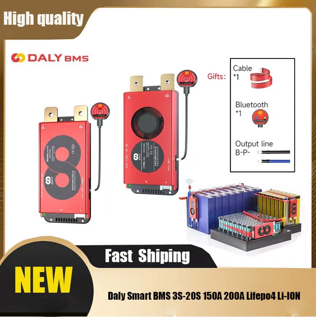 DALY SMART BMS 3S-20S Lifepo4 Li-ION Board 150A 200A BT BMS with ...