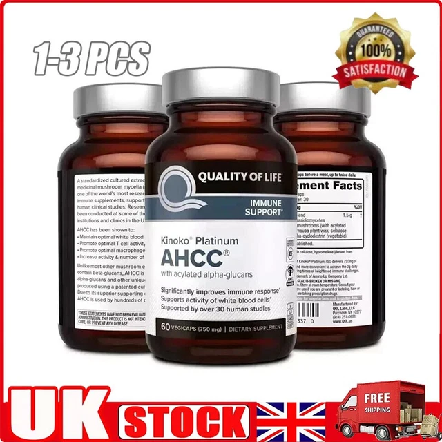KINOKO PLATINUM AHCC® - Immune Support Supplement.. 60 Vegicaps (750mg ...