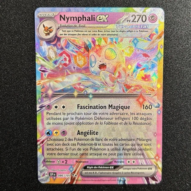 CARTE POKÉMON NYMPHALI Ex Téracristal 086/191 Ev8 Étincelles ...