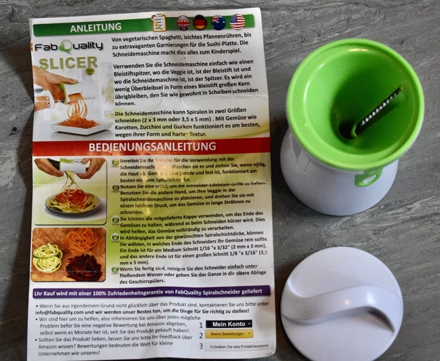 FAB QUALITY HEAVY Duty Vegetable Spiralizer Slicer Portable Spiral ...