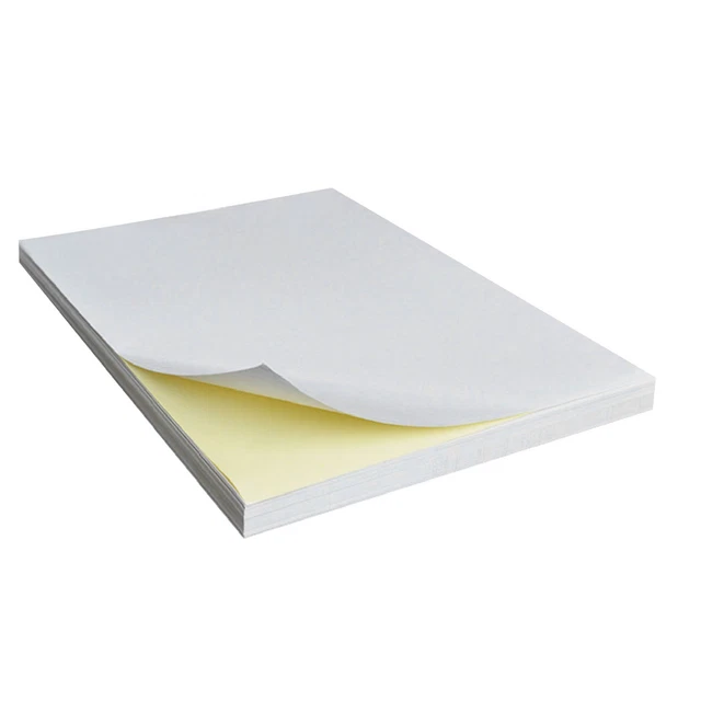 100 SHEETS A4 Adhesive Paper Printing Plant Fiber Sticker Printer Paper ...