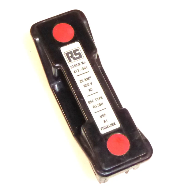 RS GEC TYPE RS20H Red Spot 20A 660V AC A1 Fuse Link Carrier NO Fuse or ...