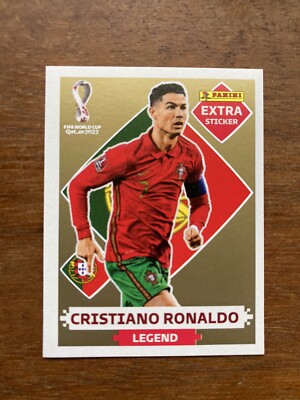 2022 PANINI FIFA World Cup Qatar Cristiano Ronaldo Gold Sticker Extra ...