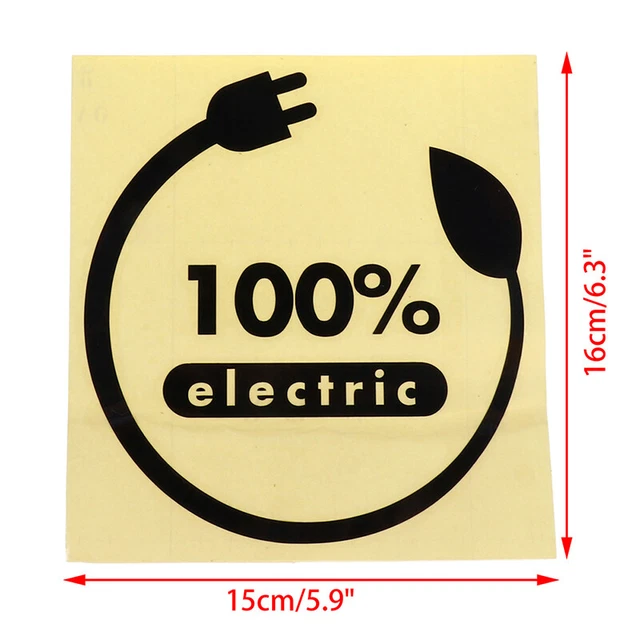 100% ELECTRIC VEHICLE Funny Car Window Decal Bumper Sticker Hybrid ...