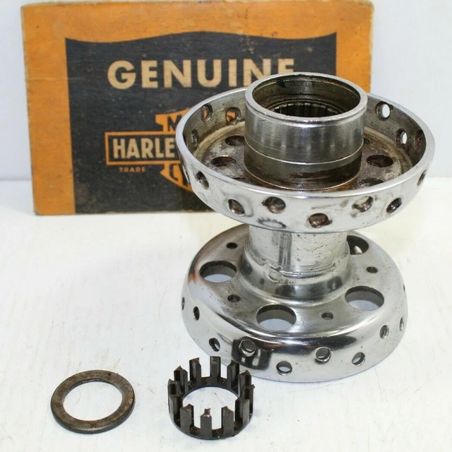 CHROMED HARLEY KNUCKLEHEAD Flathead Panhead Star Wheel Hub W/Bearings £ ...