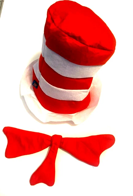 DR. SEUSS THE Cat in The Hat Felt Red&White Striped Hat-Child,Red tie ...