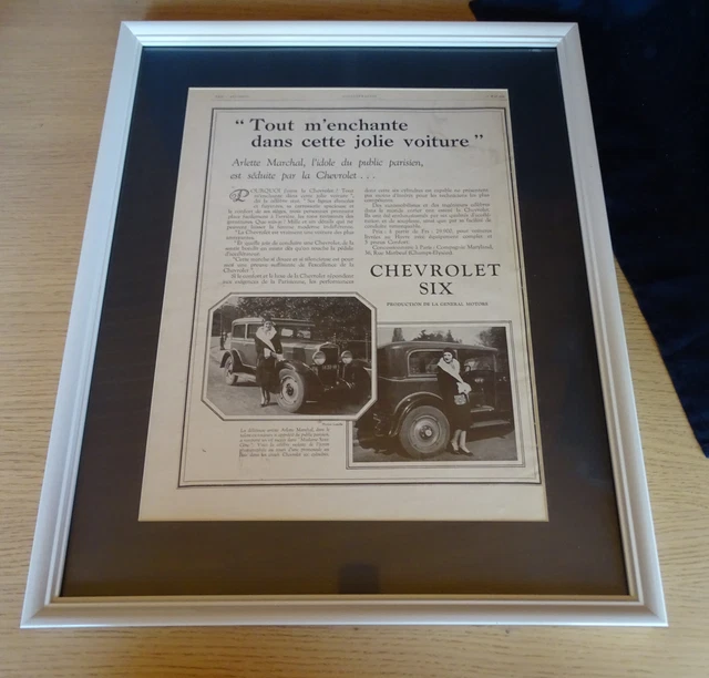 AFFICHE PUBLICITAIRE ANCIENNE voiture Chevrolet Six et Cricket ...