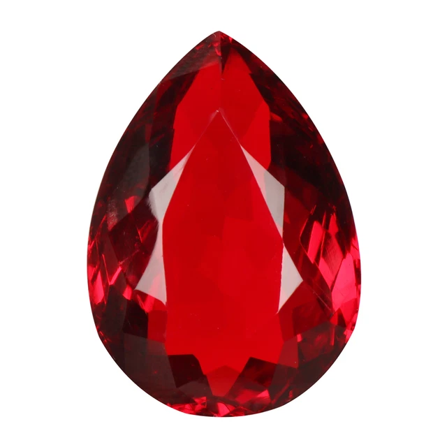 POIRE LONG COUPE Labo Synthétique 95 Carat Hydrothermal Rouge Topaze Pierre pour EUR 15,58 ...