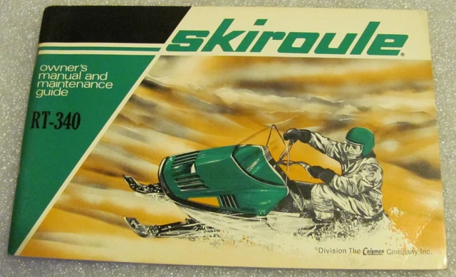 1970'S SKIROULE RT-340 Snowmobile Owners Operator Manual Book Original ...